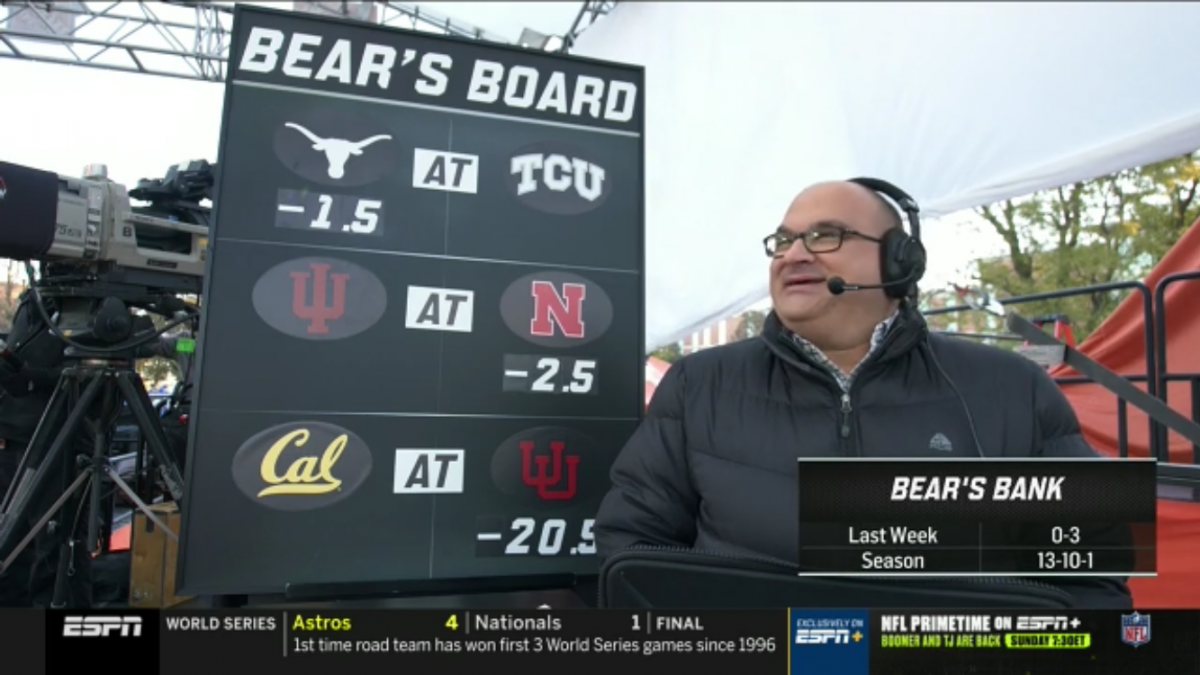 Chris Fallica Bear’s Bank Week 9 2019 Picks On ESPN College Gameday # ...