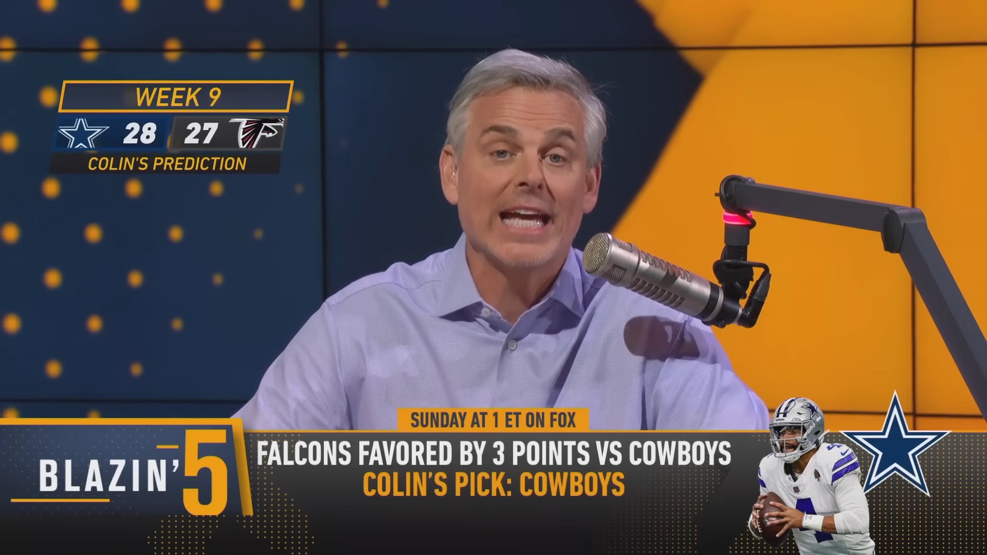 Colin Cowherd's Blazin' 5 Picks: NFL Week 9 in 2024
