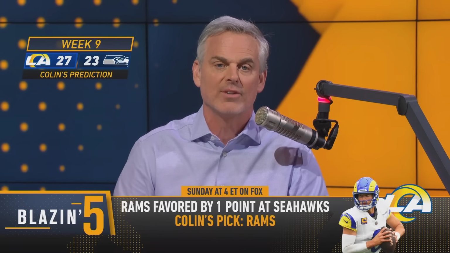Colin Cowherd's Blazin' 5 Picks: NFL Week 9 in 2024